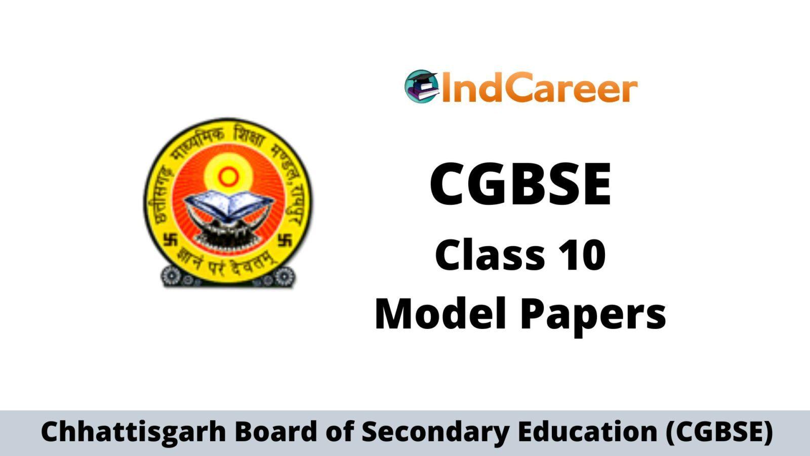 CG Board 10th Model Papers - IndCareer Schools