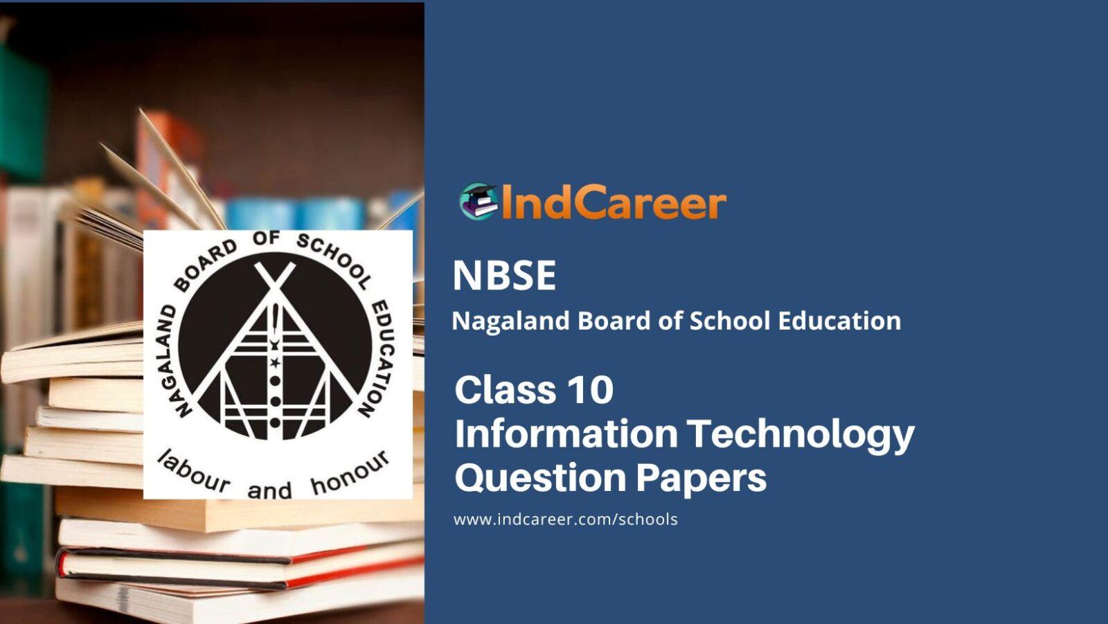 NBSE Class 10 Information Technology Question Papers - IndCareer Schools