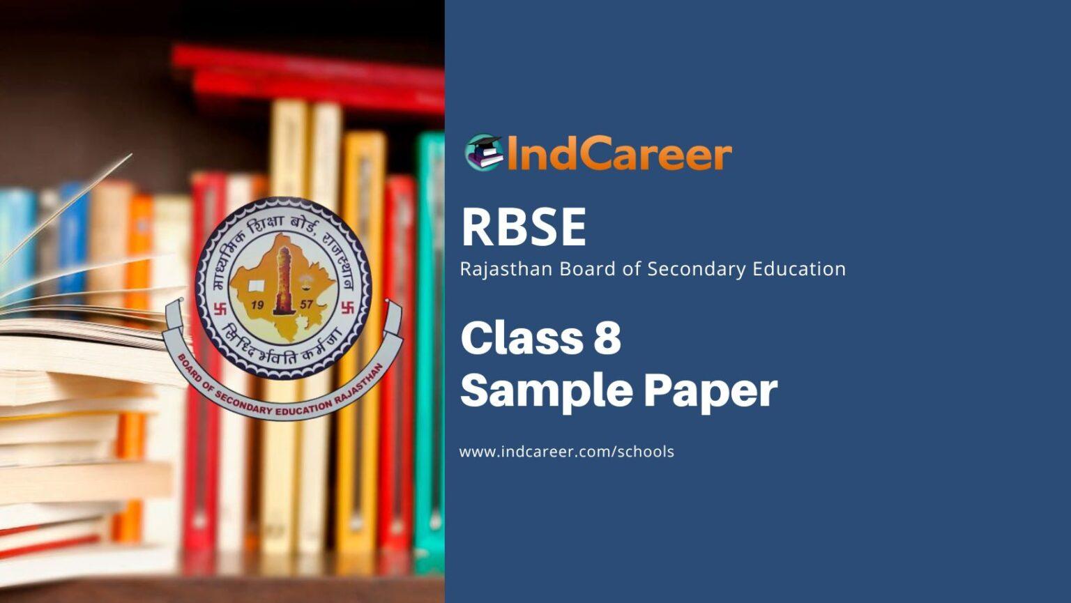 RBSE Class 8 Model Question Papers - IndCareer Schools
