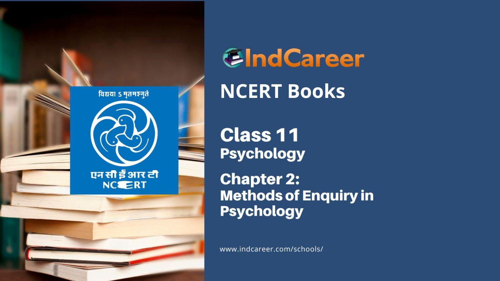 NCERT Book for Class 11 Psychology Chapter 2 Methods
