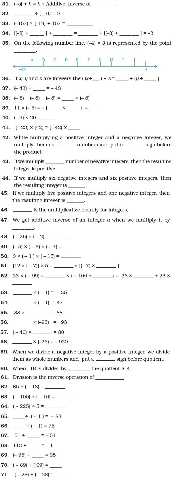 NCERT Exemplar for Class 7, Maths Chapter 1 - IndCareer Schools