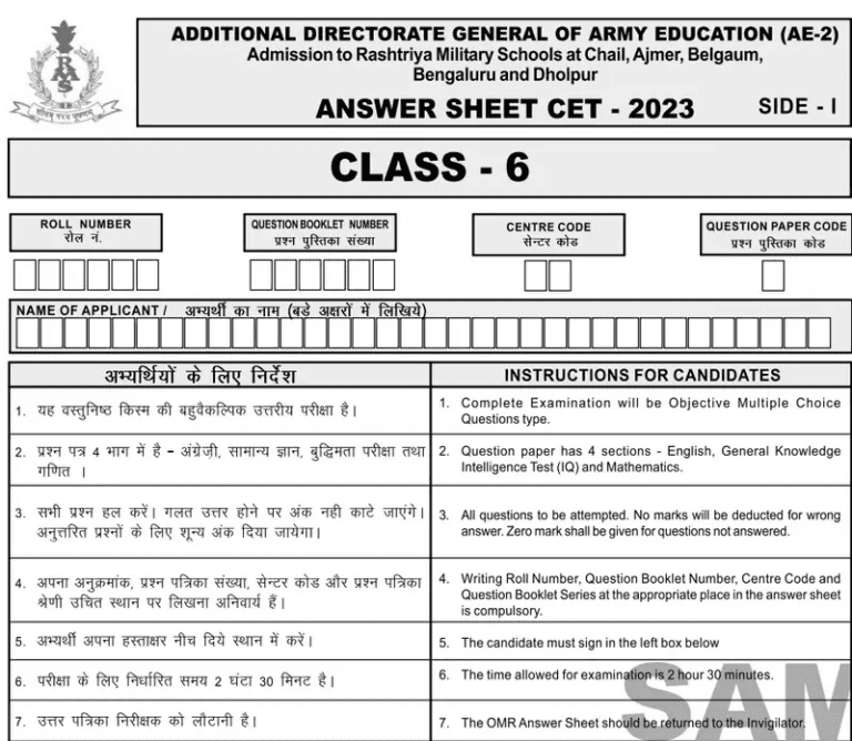 RMS CET Class 6 Syllabus: Download PDFs - IndCareer Schools