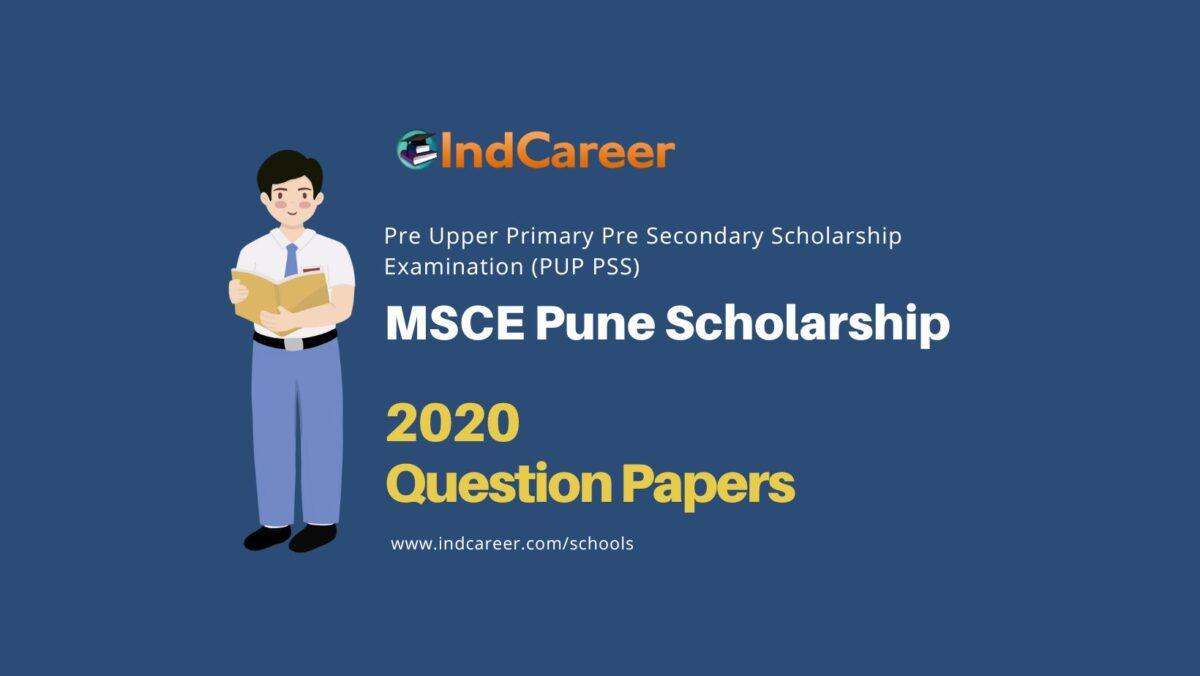MSCE Pune Scholarship 2020 Question Papers - IndCareer Schools