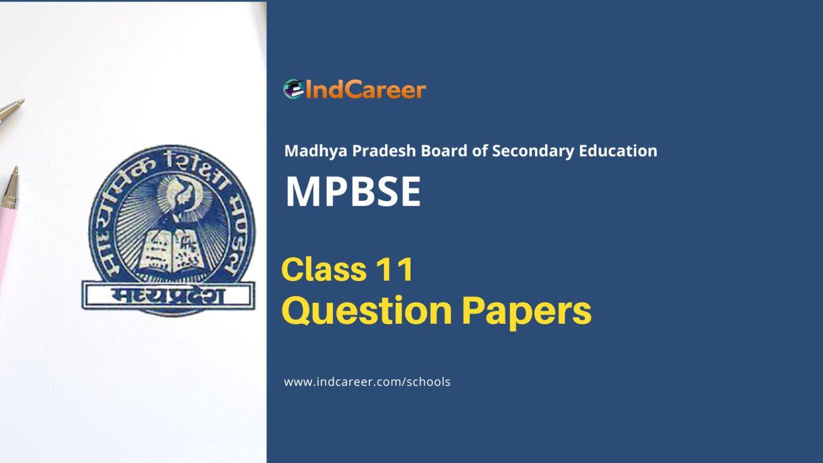 MP Board Class 11 Previous Year Question Papers - IndCareer Schools
