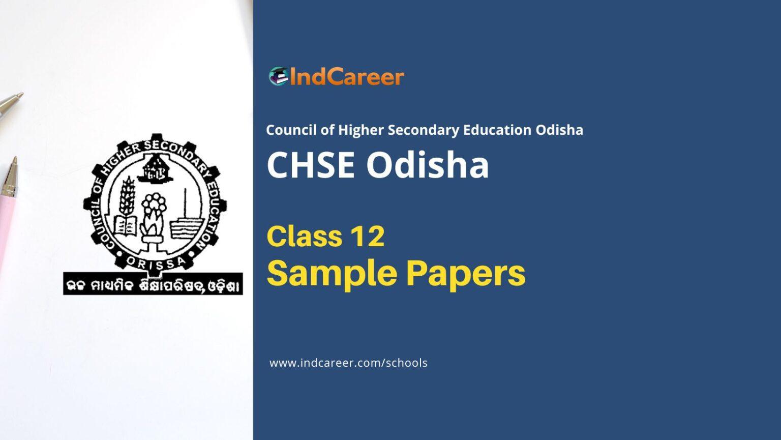 CHSE Odisha Class 12 Model Papers: Download Odisha Plus Two Sample ...