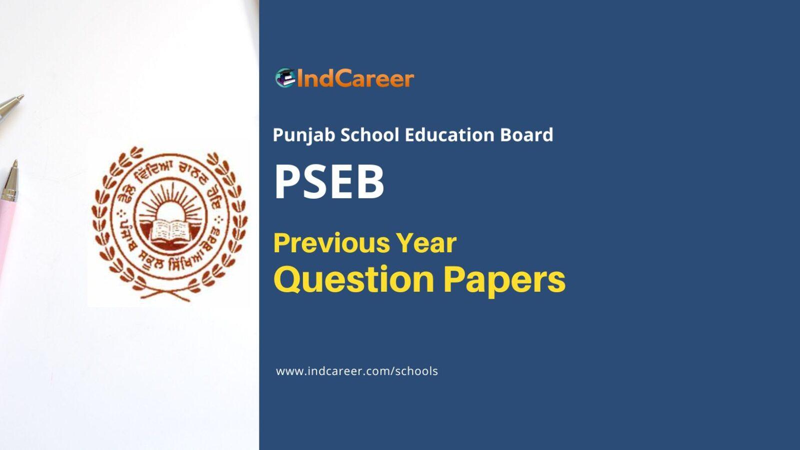 PSEB Previous Year Question Papers - IndCareer Schools