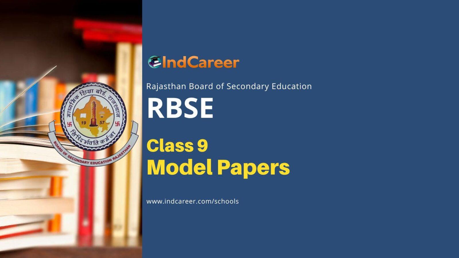 Rajasthan Board Class 9 Model Question Papers - IndCareer Schools