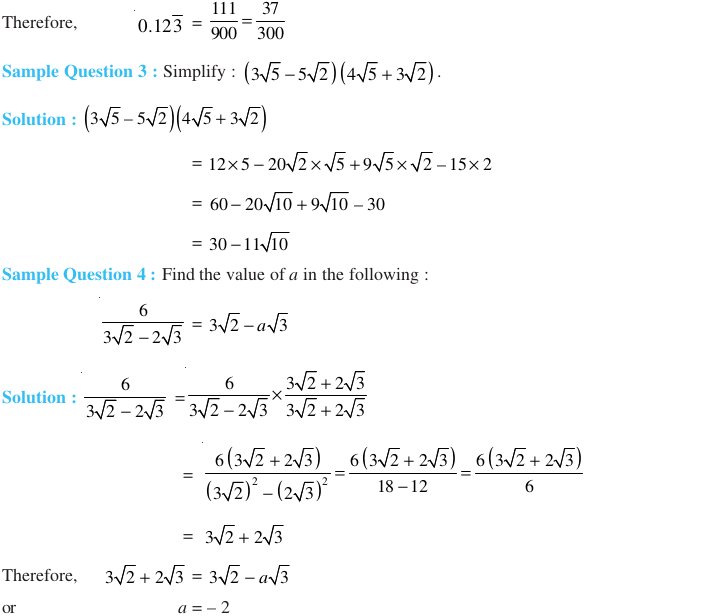 NCERT Exemplar for Class 9, Maths Chapter 1 - IndCareer Schools