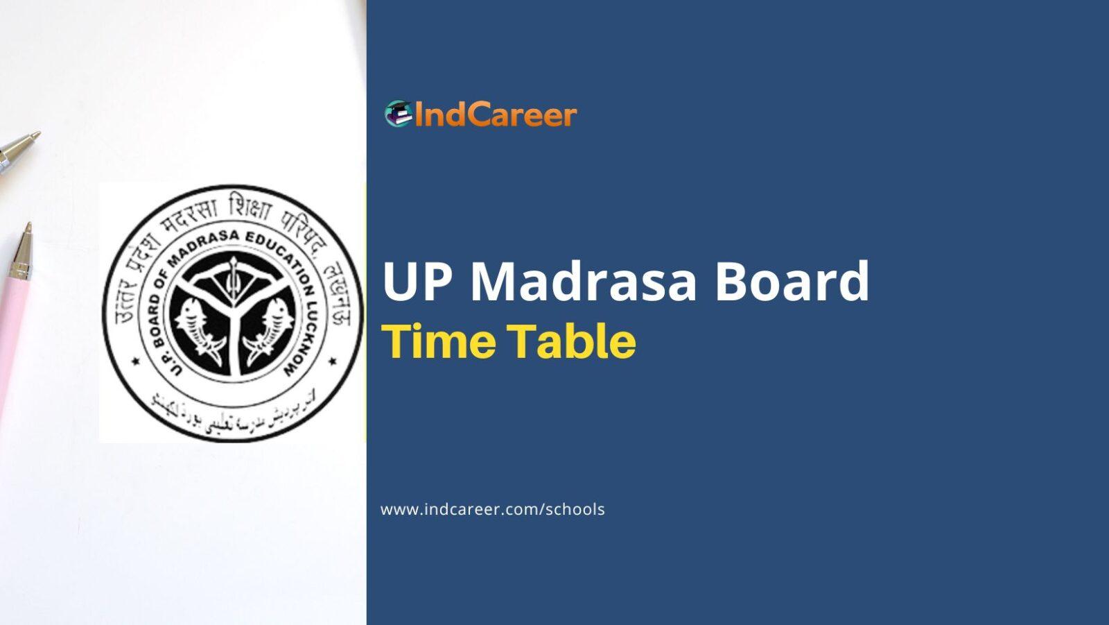 UP Madarsa Board Time Table: Tathania, Faukania, Munshi, Maulvi, Alim ...