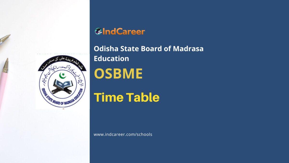 Odisha Madarsa Board Time Table 2024 - IndCareer Schools