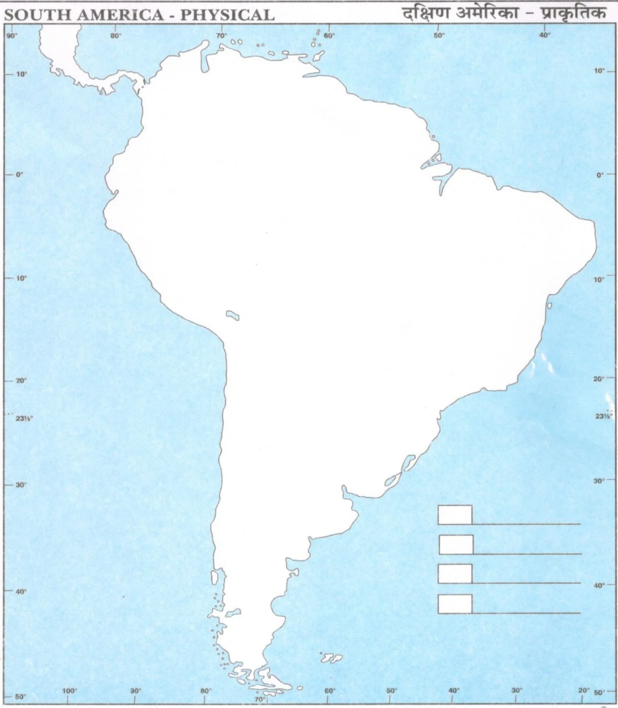 Physical Map of South America for Students - IndCareer Schools